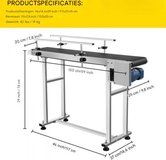 Transportband RVS - automatische lopende band voor productielijnen ...