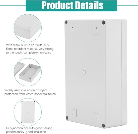 Dustproof Junction Box DIY Electrical Enclosure (200mm x 120mm x 55mm ...