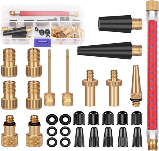 30-delige set fietsventieladapters - alle ventieladapters voor fiets ...