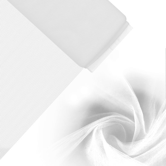 Handi Stitch Brede Witte Stof Tule Rol – 137 Breed x 18m Lang ...