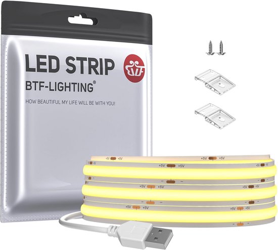 USB LED Strip 1m 320 LEDs Koel Wit 6000K - Flexibele ...