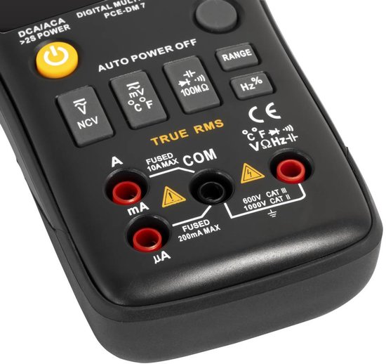 PCE Instruments PCE-DM 7 Multimeter Digitaal CAT II 1000 V, CAT III 600 ...