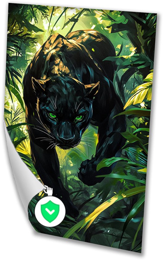 Zwarte panter in jungle decor - Panter posters - Poster dier - Digital ...