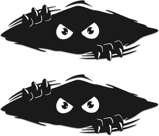 Funny Monster Stickers - Set van 2 - Waterdichte 3D Stickers voor Auto ...