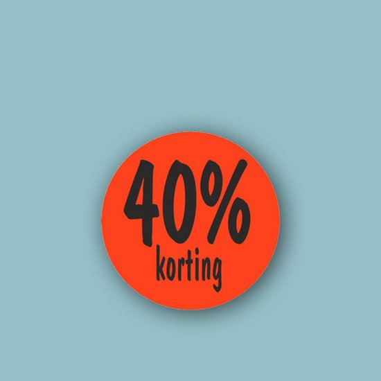 Korting Sticker 40% -Sticker-Etiket- 500st. | bol