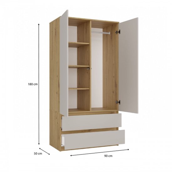 Armoire Malwa SS-90 OAK ARTISAN CACHEMIRE | bol