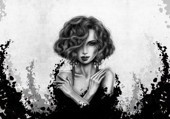 Fotobehang - Vlies Behang - Portret van een Vrouw - Schildering - Schilderij - Kunst -... | bol