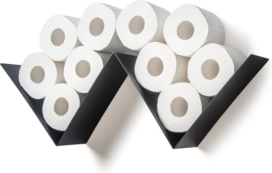 VDN Stainless wc rolhouder zwart - Toiletrolhouder - Reserverolhouder ...