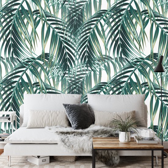 Fotobehang Palm Bladeren - Vliesbehang - 450 x 300 cm | bol