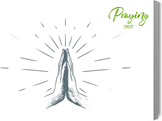 Schilderijkoning - Canvas Schilderij Gebed Tot God - 70 x 50 cm | bol