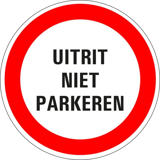 Niet parkeren uitrit sticker 150 mm | bol