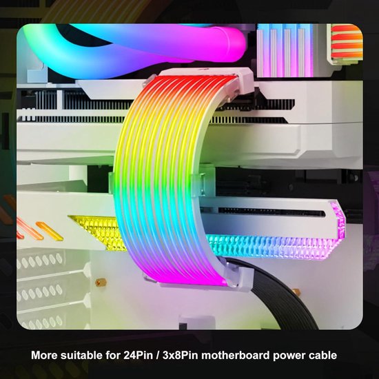 PSU-kabel ARGB-verlengkabelset - 24-pins ATX RGB-kabeluitbreidingsset ...