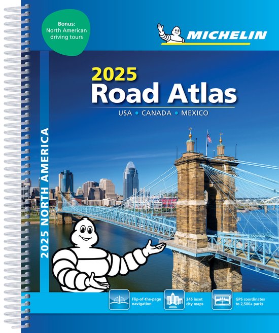 Michelin Atlas- USA Canada Mexico - 2025 Road Atlas (A4-Spiral ...