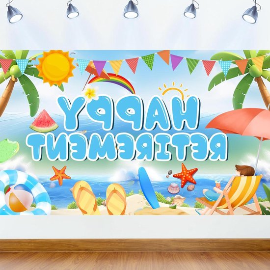 Summer Beach Happy Retirement Party Decorations - Congrats Retirement ...