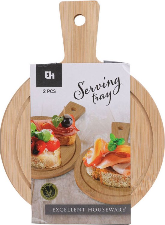 Excellent Houseware Serveerplank bamboe set a 2 stuks | bol