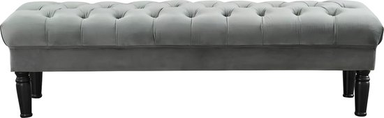 Vente-unique Bankje voor voeteneinde bed RINALDO - Grijs fluweel L 160 ...
