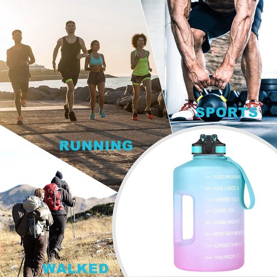 Drinkfles, sport, 2,2 liter, waterfles, grote sportfles, BPA-vrij ...