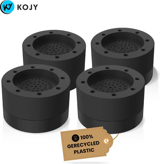 KOJY Wasmachine dempers - Wasmachine Verhoger - Stapelbaar - Zwart ...