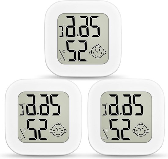 Digitale hygrometer 3 stuks mini-binnenthermometer - hygrometer led ...