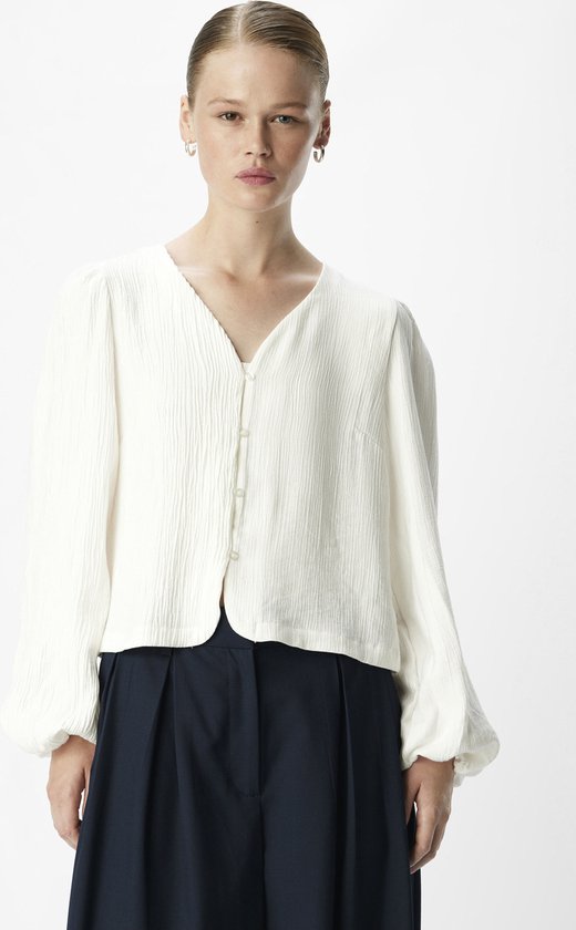 Object Blouse Objphillie L/s Lo Shirt E Aw Fair 2 23046564 White Dames ...