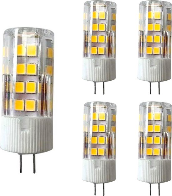 5x G4 LED lamp - 3.2 Watt - 385 Lumen - 3000K Warm wit licht - 12V Steeklampje - G4... | bol.com