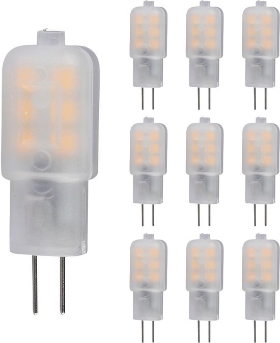 10x G4 LED lamp - 1.1 Watt - 100 Lumen - 3000K Warm wit licht - 12V Steeklamp - G4 LED... | bol.com