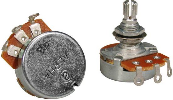 500K linear potentiometer, 10mm. bushing, M8x0,75 thread | bol