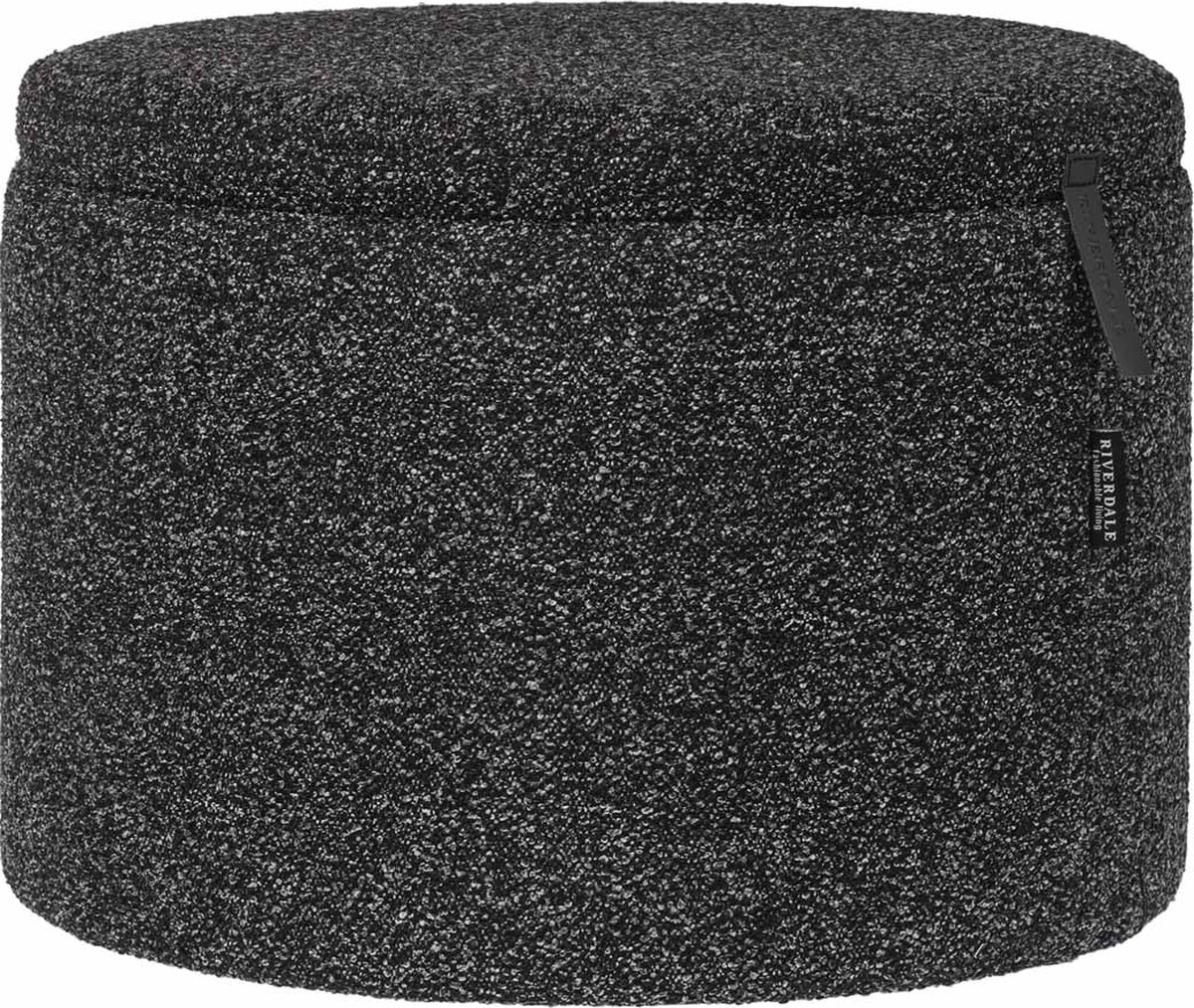 Riverdale - Opberg poef Didi zwart boucle 30cm - Zwart | bol.com