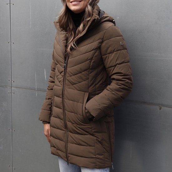 Luhta Dames Haukkala Coat Dark Olive | bol