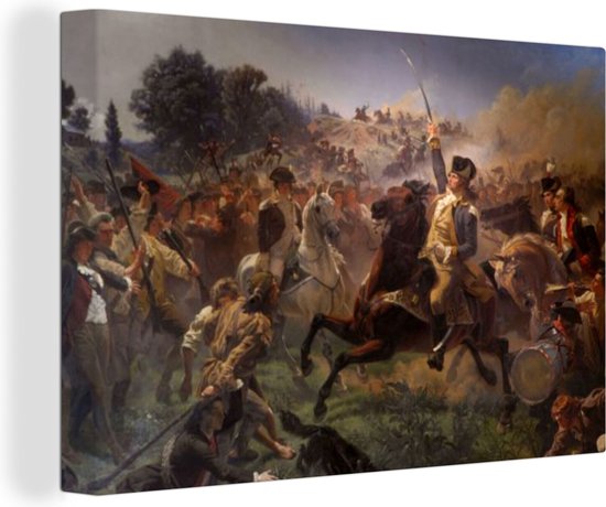 Tableau sur toile Washington ralliant les troupes à Monmouth - Tableau ...