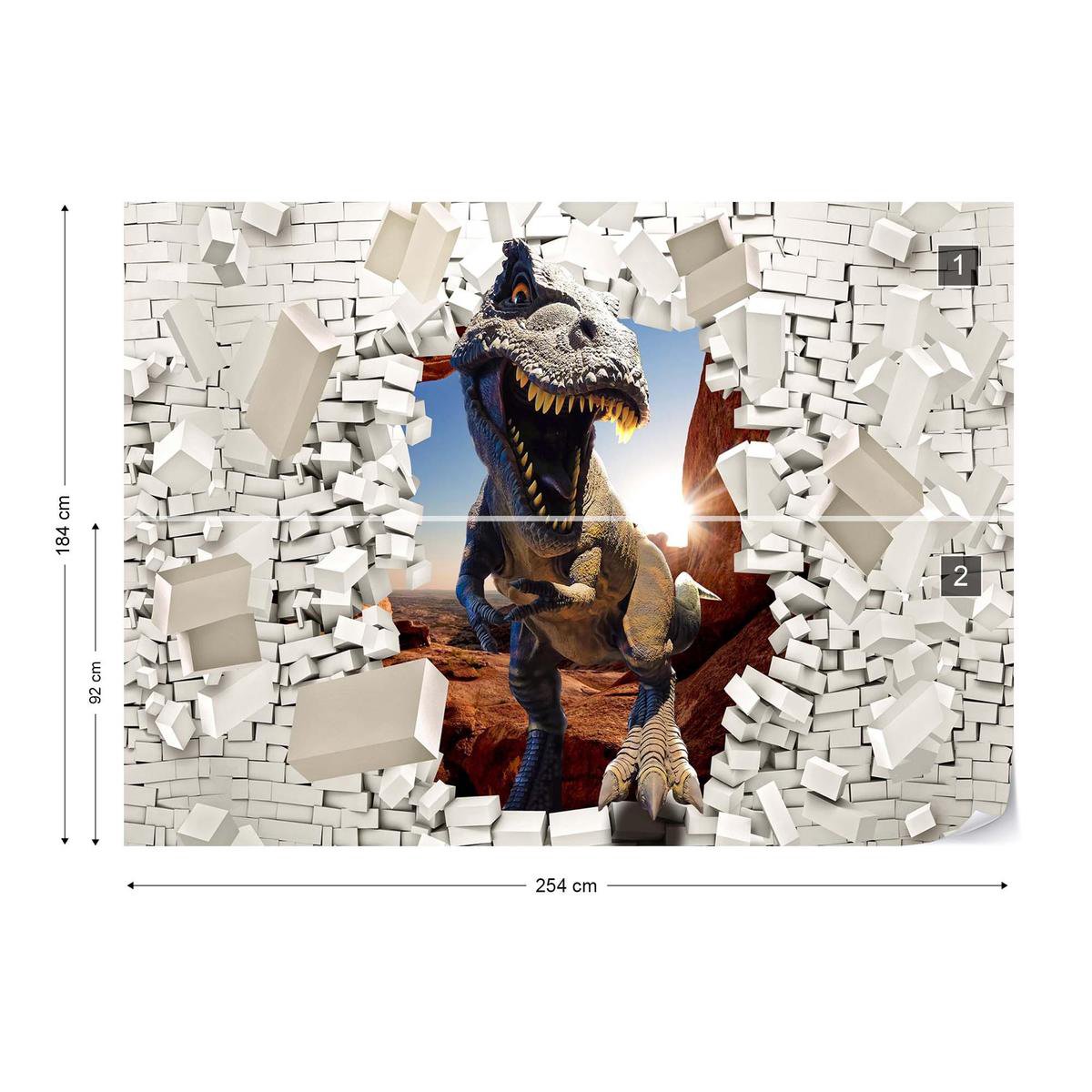 Fotobehang - Vlies Behang - Tyrannosaurus Rex 3D - Dinosaurus - Dino ...