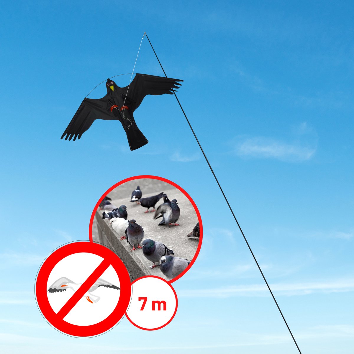 HIXA Vogelverjager - 7 Meter - Duivenverjager - Vogelverschrikker ...