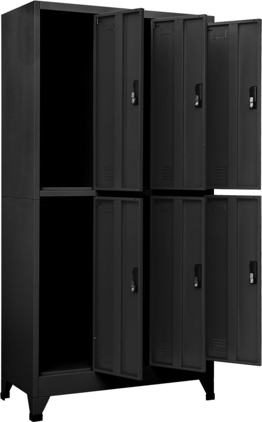 LuxeLivin' - Lockerkast 90x45x180 cm staal antracietkleurig | bol.com