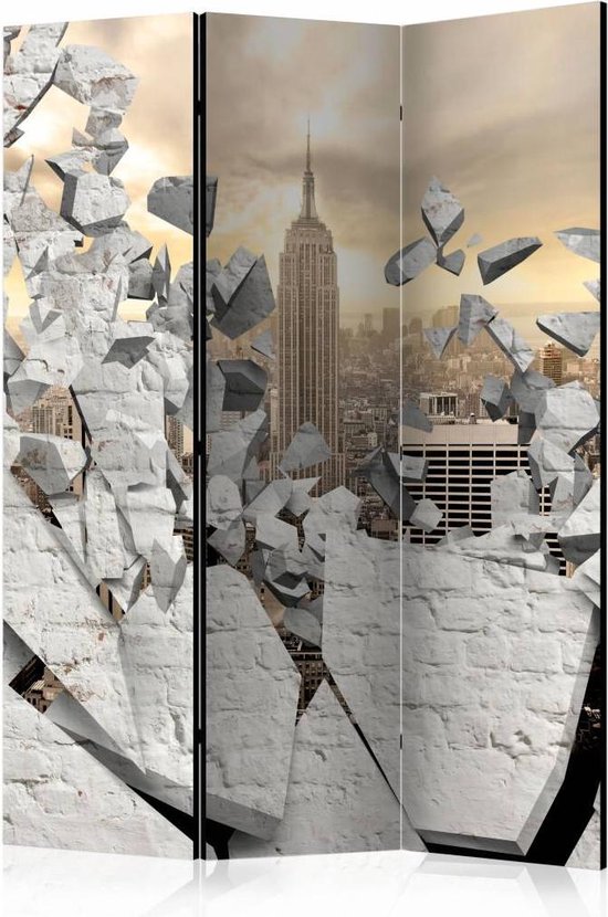 Vouwscherm - New York achter de muur 135x172cm , gemonteerd geleverd ...