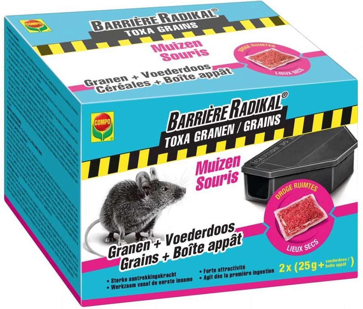 Toxa Grains mouse poison 2 x 25 grammes - répulsif pour souris | bol.com