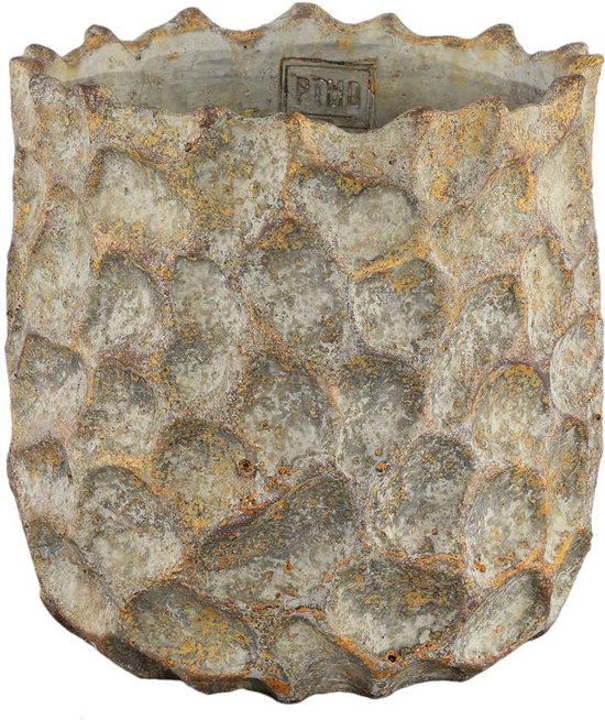 PTMD Ova Bloempot - 50 x 50 x 50 cm - Cement - Bruin | bol
