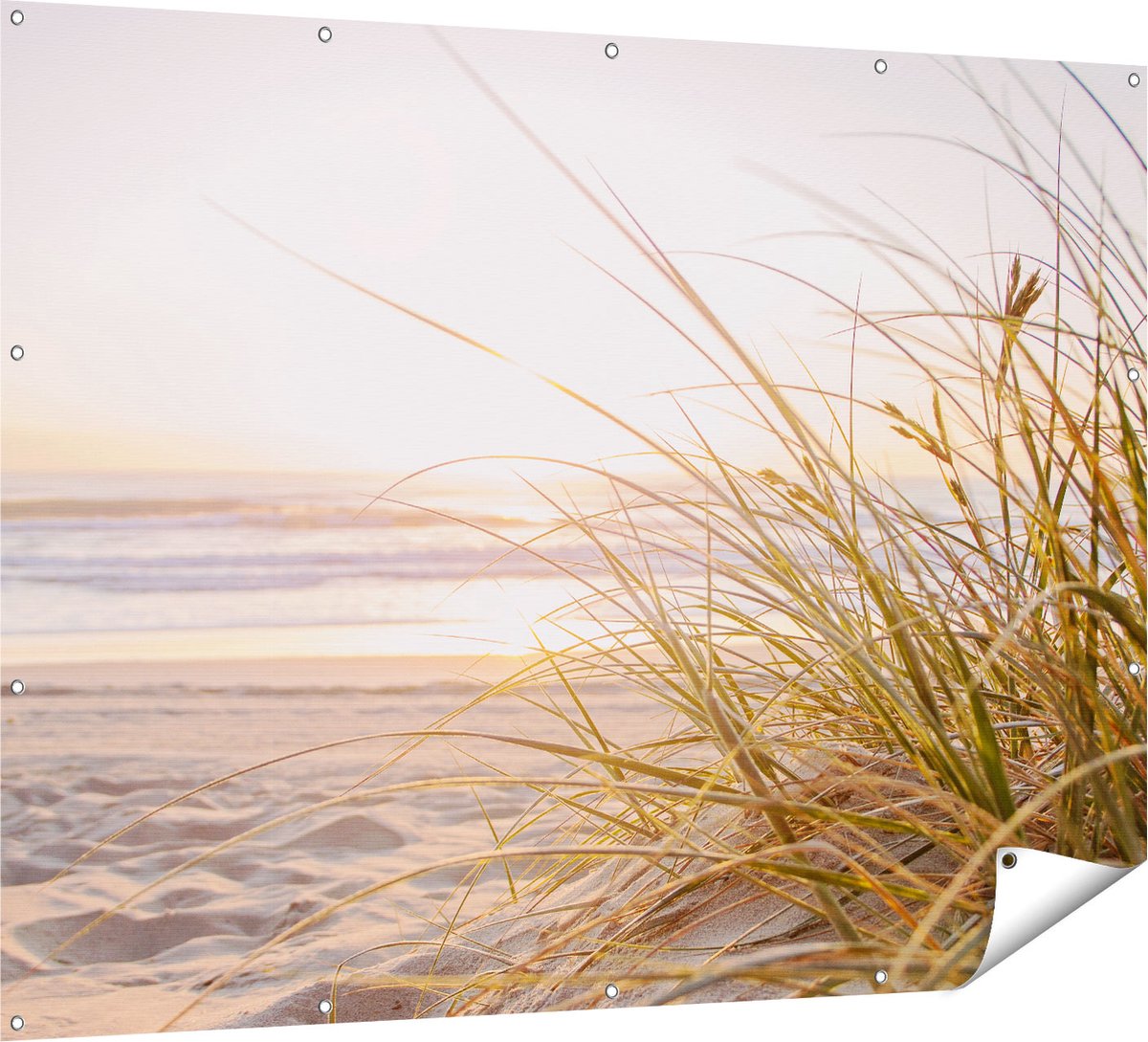 Gards Tuinposter Strand en Duinen tijdens Zonsondergang - 160x120 cm - Tuindoek -... | bol