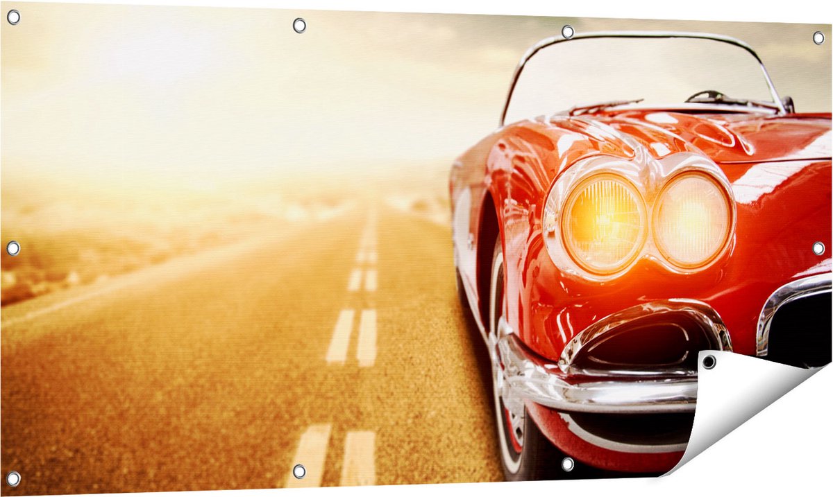 Gards Tuinposter Oude Rode Auto - Retro - 120x60 cm - Tuindoek ...