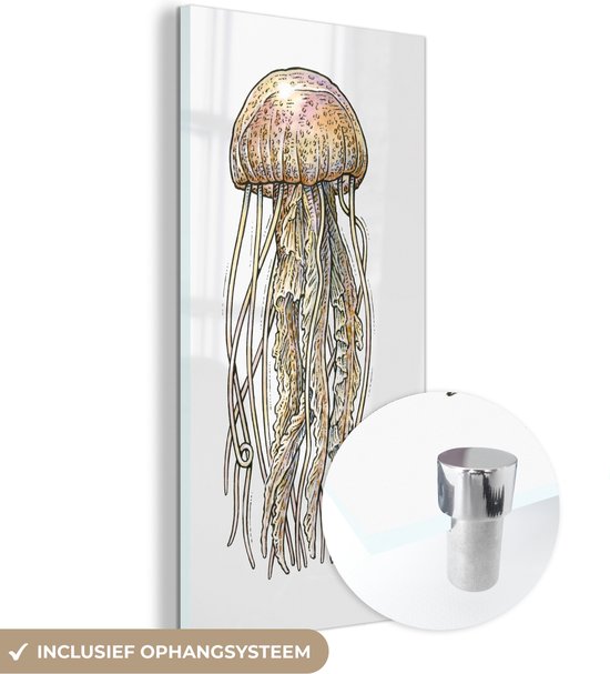 MuchoWow® Glasschilderij 80x160 cm - Schilderij acrylglas - Tekenen ...