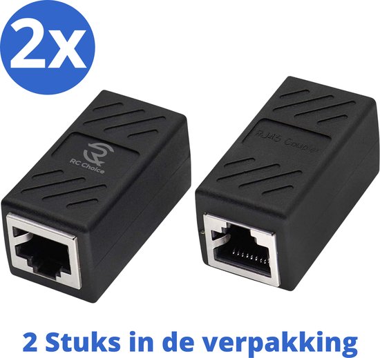Internet Kabel Koppelstuk - 1 naar 1 - RJ45 naar RJ45 - Verlengstuk - 2 ...