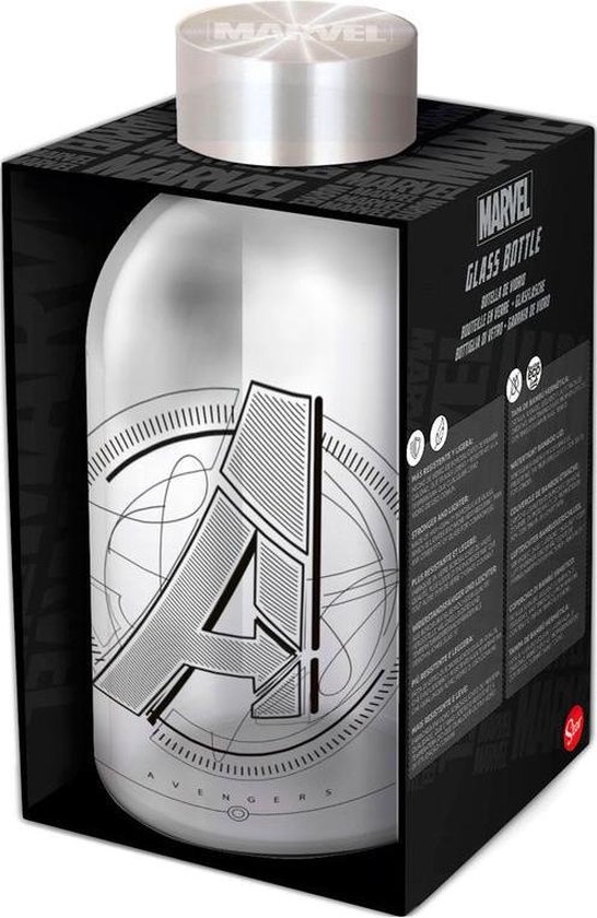 Marvel Avengers glass bottle 620ml | bol.com