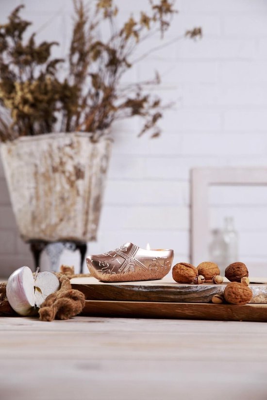 Rosé goud gelakte Candellana betonkaars, Hollandse Klomp Hoogte 6 cm ...