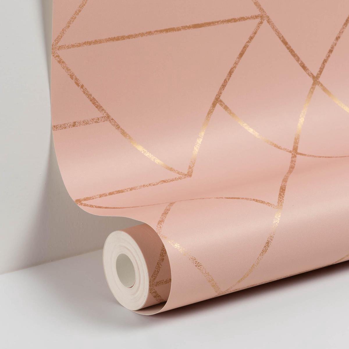 Kave Home - Behang Gea roze en goudkleur 10 x 0,53 m FSC MIX Credit | bol