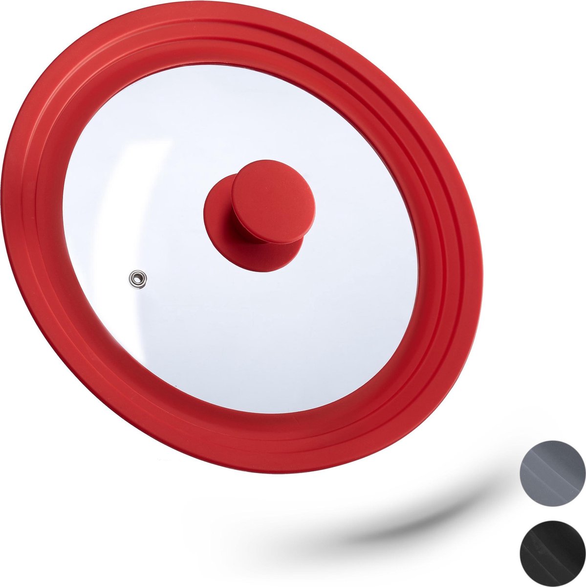 Relaxdays glazen deksel - universeel - pannendeksel - met siliconen rand - voor pannen... | bol.com