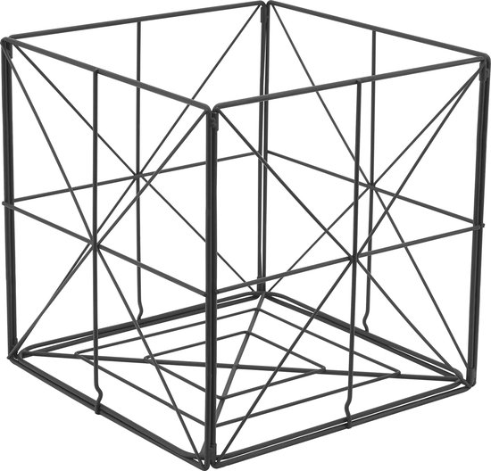 In And OutdoorMatch Krantenmand Tristin - Metaal - 40x40x40 cm - Zwart ...