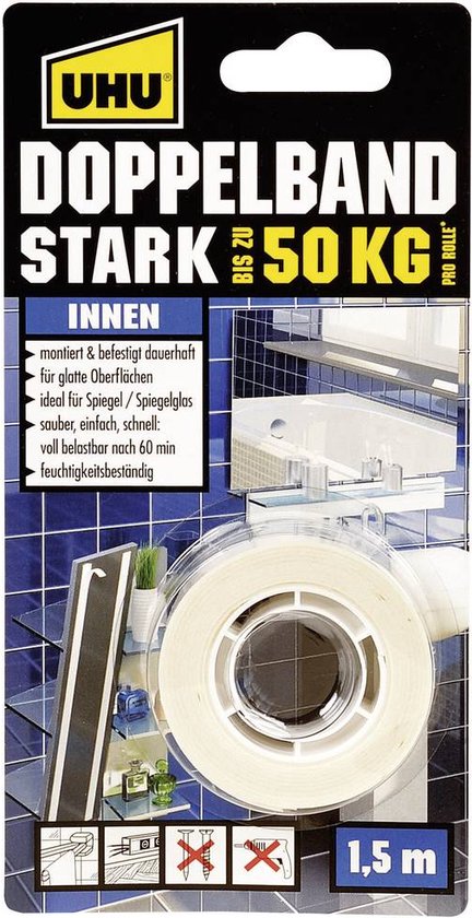 UHU 46855 Dubbelzijdige tape UHU (l x b) 1.5 m x 19 mm 1 stuk(s) | bol