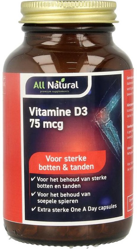 All Natural Vitamine D3 75mcg Capsules | bol