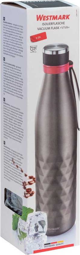 Westmark Viva dubbelwandige isoleerfles uit rvs antraciet 1L | bol