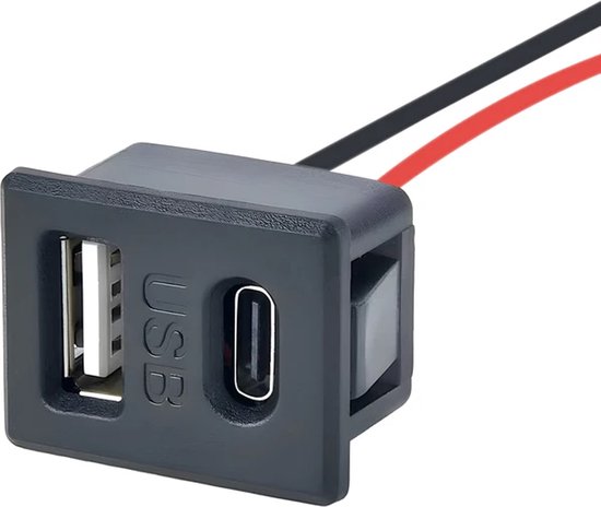 VLTG USB/USB C Socket 2 Poorten - Inbouw - PRT-04 - 5V/3.1A - Plat | bol