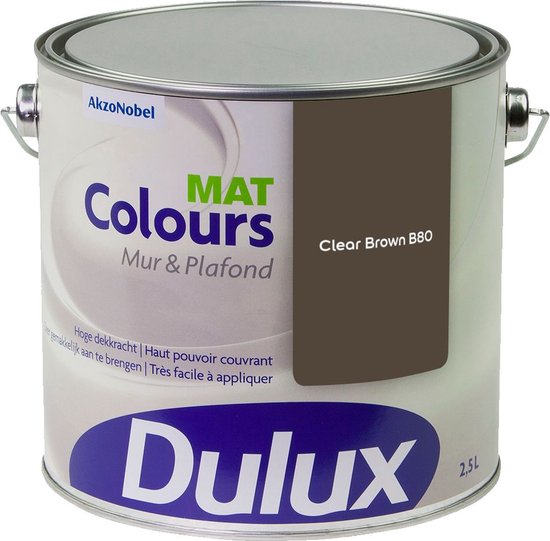 Dulux Colours Mur & Plafond Mat Mix - Clear Brown B80 - 2,5 L | bol
